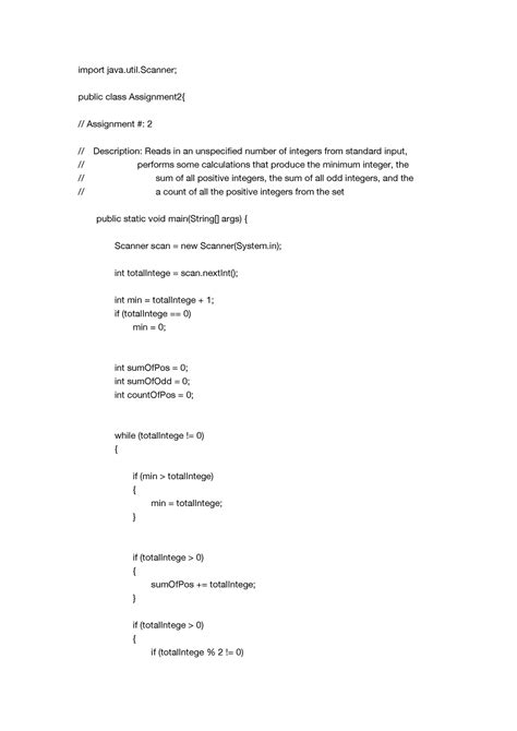 Assignment 2 Import Javautil Public Class Assignment2