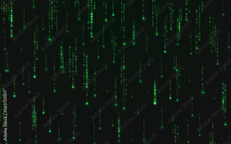 Binary Background Green Matrix Texture With Running Numbers Abstract Falling Digits