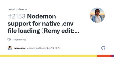 nodemon support for native env file loading remy edit was always