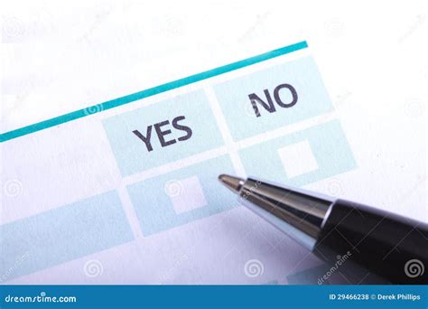 Form Yes Or No Royalty Free Stock Photos Image