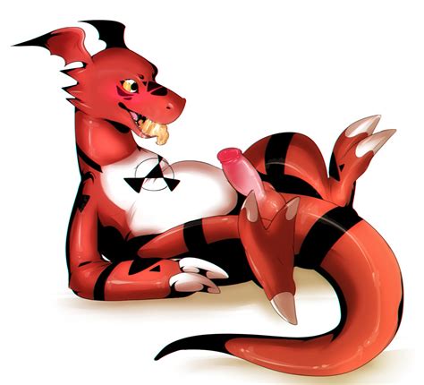 Rule 34 Balls Blush Bread Colored Cute Fangs Digimon Drooling