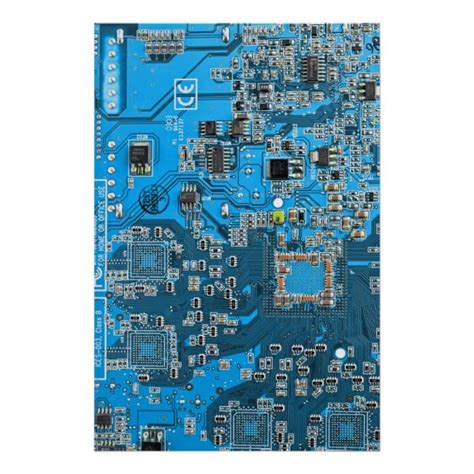 Computer Geek Circuit Board Blue Poster Zazzle Computer Geek Circuit Board Design Your Own