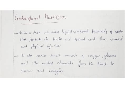 Csf It Gives A Lecture Note Of Csf Which Is Cerebro Spinal Fliud