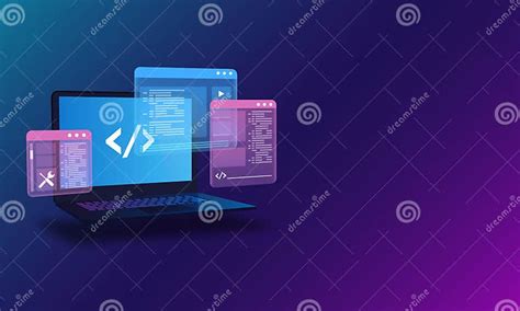 Web Development Programming And Code Testing Ui Concept With Laptop