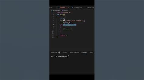 Even Odd Number Using C Programming Coding Viral Shorts Music