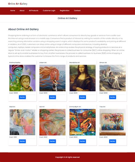 Java Spring Boot Angular And Mysql Project On Online Art Gallery