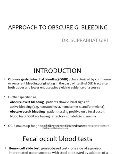 Approach To Obscure Gi Bleeding Pdf Tissue Biology Medical Specialties