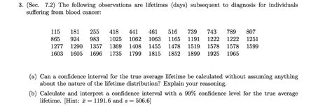 Solved 3 Sec 7 2 The Following Observations Are