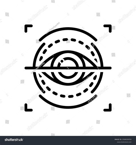 Vector Line Icon Iris Recognition Stock Vector Royalty Free