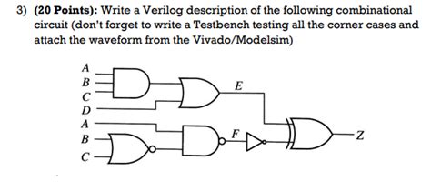 Solved 3 20 Points Write A Verilog Description Of The