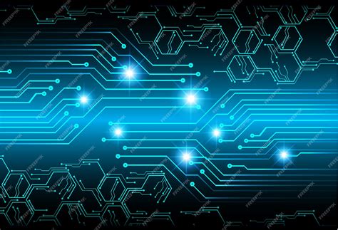 Premium Vector Blue Cyber Circuit Future Technology Concept Background