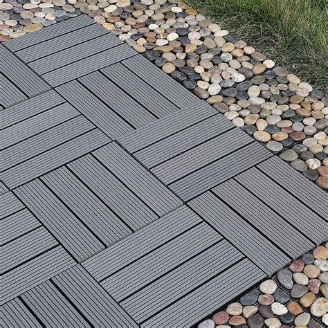 Wooden Plastic Interlocking Decking Tiles Design 1 Coffee