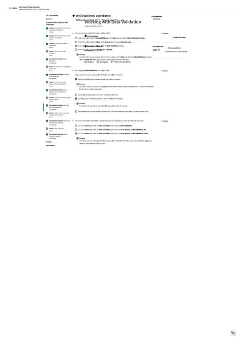 Working With Data Validation Coursera Let S Get Started Scenario Practice Videos Quizzes And