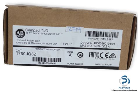 Allen Bradley 1769 Iq32 Digital Input Module Platinum International