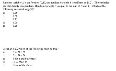 Solved A Random Variable X Is Uniform On And Random Chegg