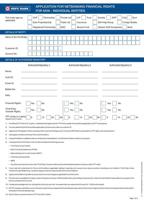 Hdfc Bank Common Instruction Form Statement Request Download In Pdf