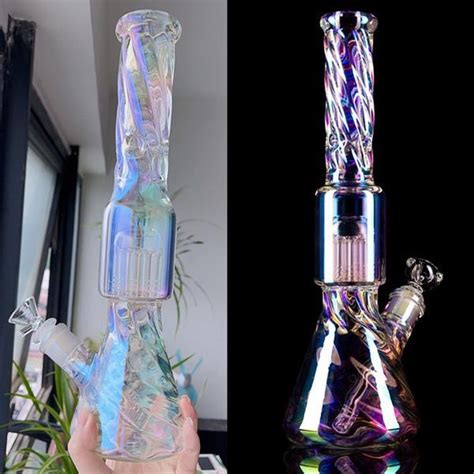 12 Beaker Glass Water Pipe Thick Recycler Dab Rigs With Arm Tree