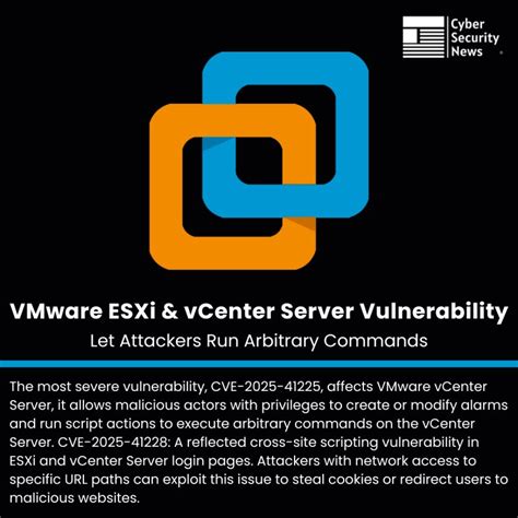 Vmware Esxi And Vcenter Server Vulnerability Run Arbitrary Commands