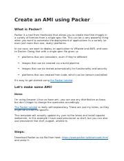 Create An AMI Using Packer Docx Create An AMI Using Packer What Is