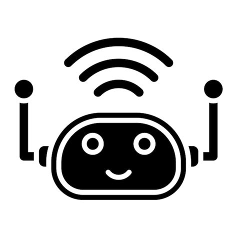Premium Vector Robot Assistant Glyph Solid Black Illustration