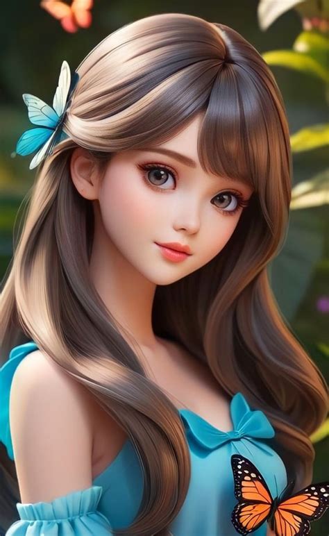 صور بنات كيوت كرتون خلفيات ساحرة ثلاثية الأبعاد للفيس بوك
