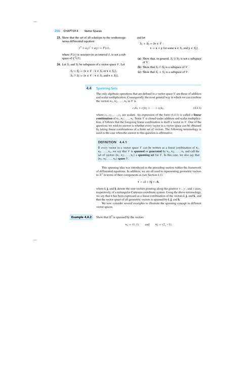 spanning sets maths 2007 2 page 258 258 chapter 4 vector spaces