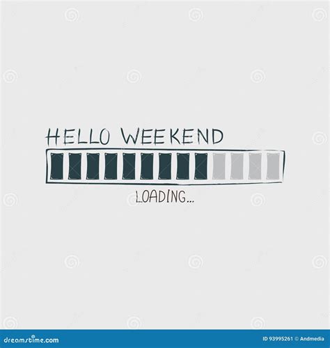 Weekend Loading Bar Infographics Design Element With Status Of Week Completion Hand Drawn