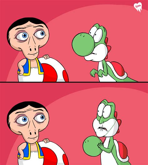Yoshi React To Toad Real Face By Yellogre On Deviantart