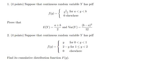 solved 4 ﻿points ﻿suppose that continuous random variable