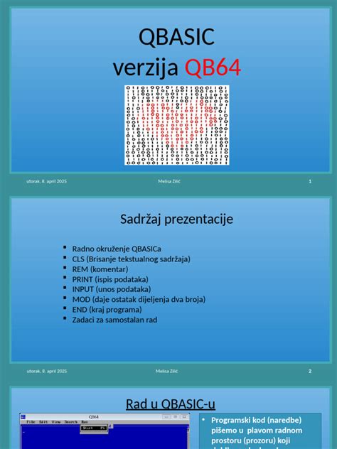 Osnovne Naredbe Qbasic Vi Razred Pdf