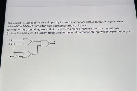 Solved The Circuit Is Supposed To Be A Simple Digital