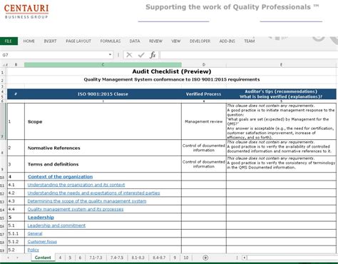 Detail Iso Checklist Excel Template Koleksi Nomer