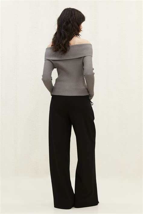 오프숄더 탑 다크 그레이 여성 Handm Kr 오프숄더 탑 다크 그레이 여성 Handm Kr