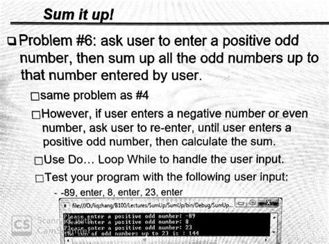 Solved Sum It Up Problem Ask User To Enter A Positive Chegg Com