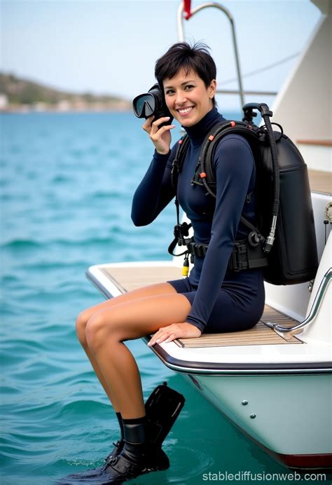 Scuba Diver Preparing to Dive | Stable Diffusion Online