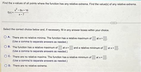 Solved Find The X Values Of All Points Where The Function