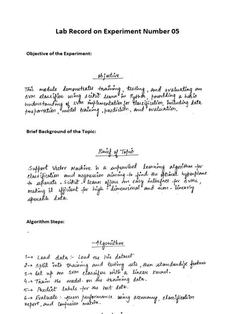 Lab Record Template 8 Pdf
