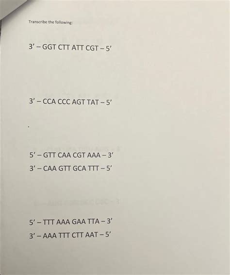 Solved Practice Replication Transcription Translation