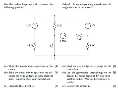 Solved Use The Node Voltage Method To Answer The Following