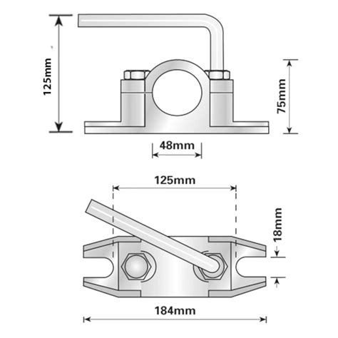 48mm Heavy Duty Cast Clamp Ribbed For Jockey Wheels And Prop Stands