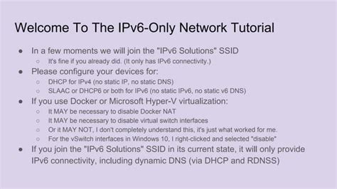 The Ipv6 Only Network Ppt