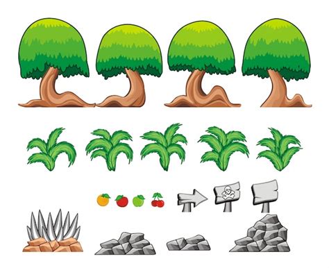 Premium Vector Set Of Game Asset And Prop Premium Vector Set Of Game Asset And Prop