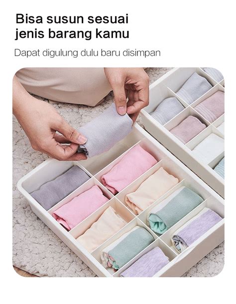 Jual Dejavu Storage Box Underwear Kotak Penyimpanan Kotak Pembatas Laci Pakaian Dalam Hsb181