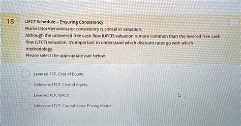 18 Ufcf Schedule Ensuring Consistency Numeratordenominator Consistency Is Critical In