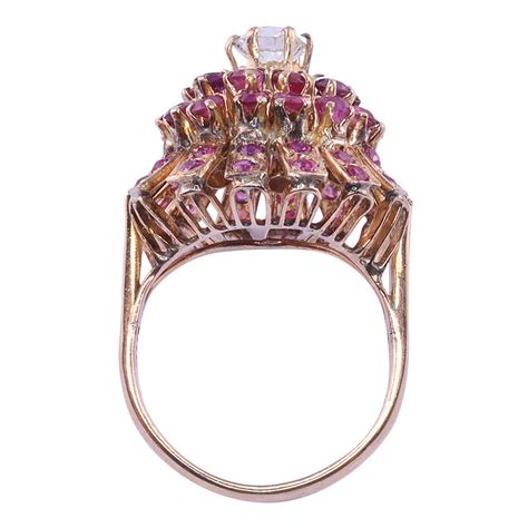 Diamond Center Ruby Dome Ring Solvang Antiques