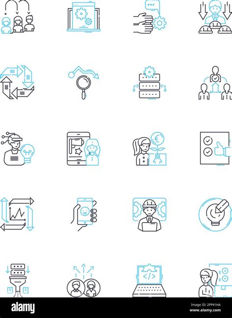 Marketing Tactics Linear Icons Set Seo Influencer Social Media
