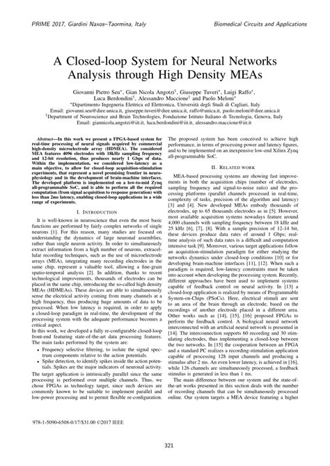 Pdf A Closed Loop System For Neural Networks Analysis Through High