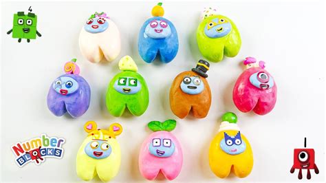 Making Numberblocks With So Cute Among Us From Colorful Clays Satisfying Video Asmr Youtube