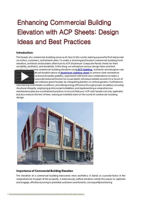 Ppt Enhancing Commercial Building Elevation With Acp Sheets Design Ideas And Best Practices