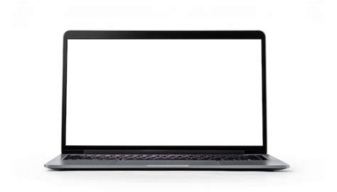 Laptop Mockup With Blank White Screen Display Isolated On White Background Premium Ai